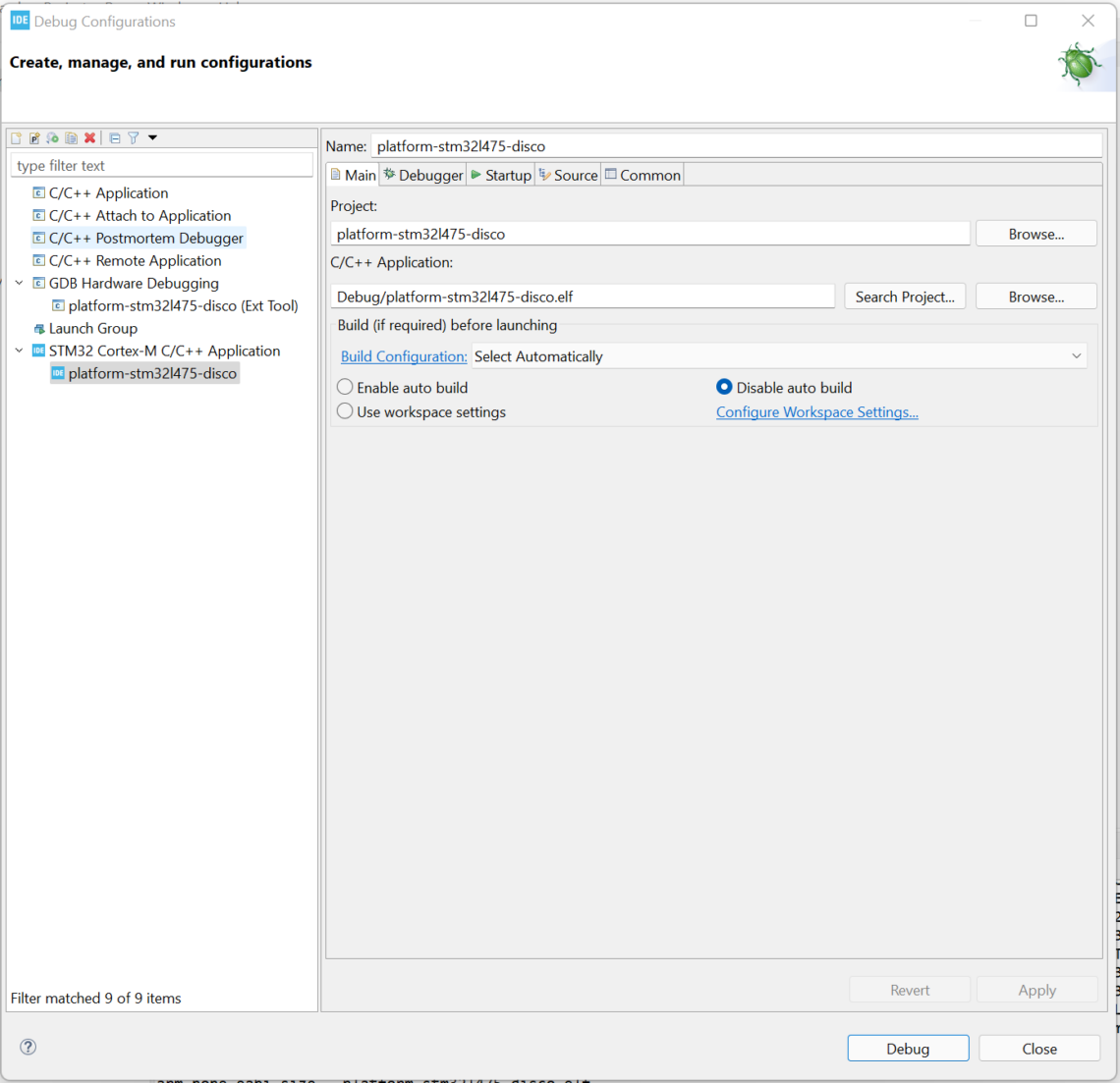 Debugging with STM32CubeIDE Gallium IO