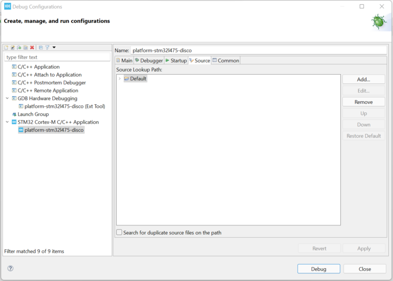 Debugging with STM32CubeIDE Gallium IO